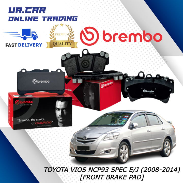 BREMBO TOYOTA VIOS NCP93 SPEC E / J (2008 - 2014) BRAKE PAD FRONT ...