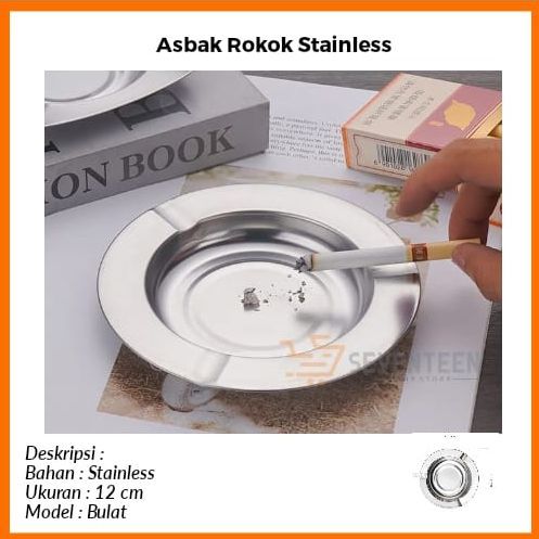ASBAK ROKOK STAINLESS STEEL / ASBAK SENG BULAT TEMPAT ASBAK ROKOK ...
