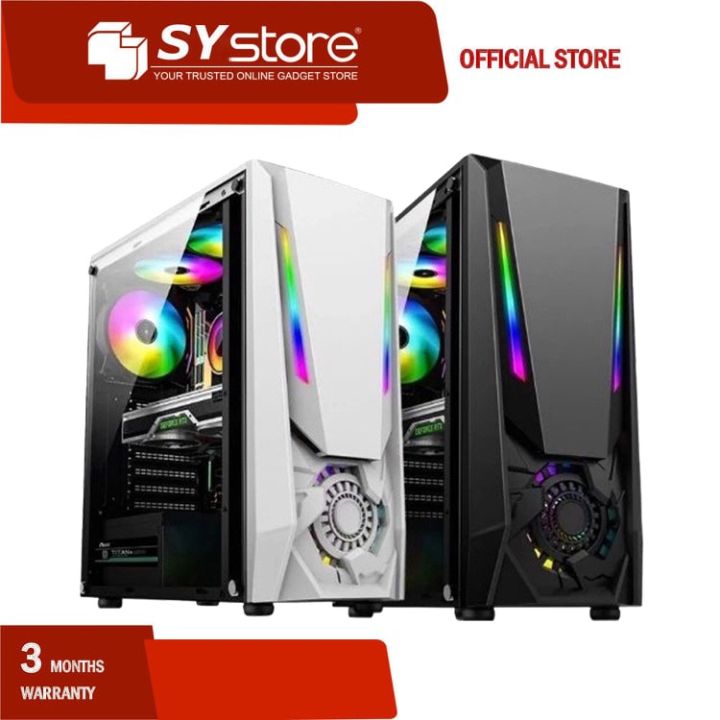 PC Case SumtaxComputer Case Desktop DIY Full Side Through RGB Gaming ...