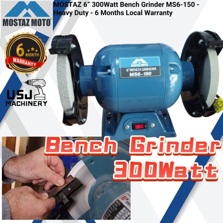 MOSTAZ 6” 300Watt Bench Grinder MS6-150 - Heavy Duty - 6 Months Local ...