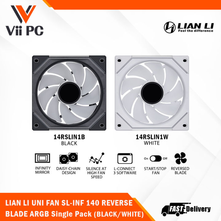 LIAN LI UNI FAN SL-INF 140 Single Pack REVERSE without Controller ...