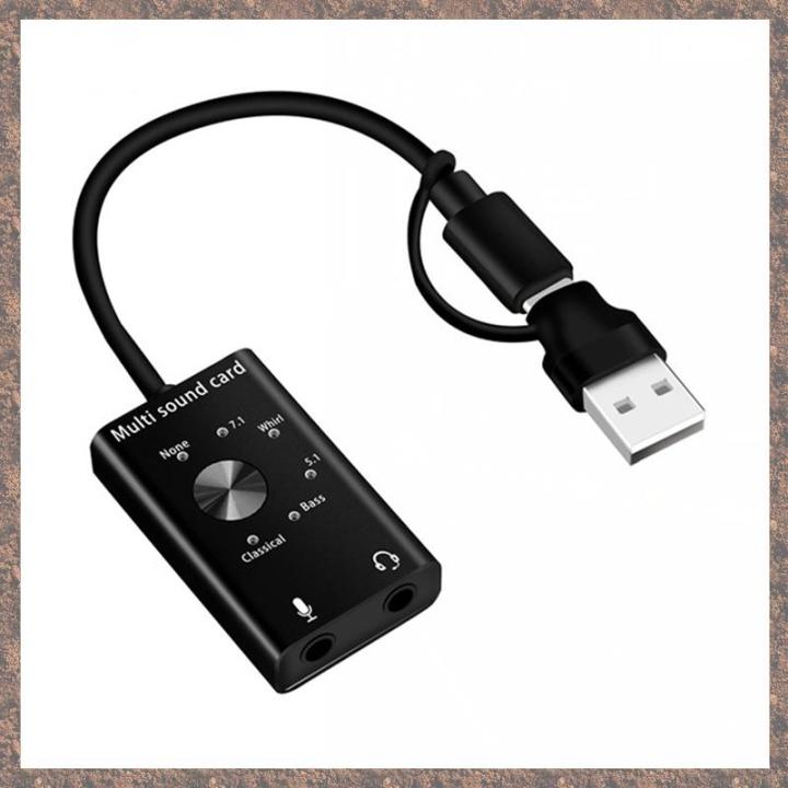 (MUDJ) External Sound Card USB2.0 Type C Stereo Microphone Adapter USB ...
