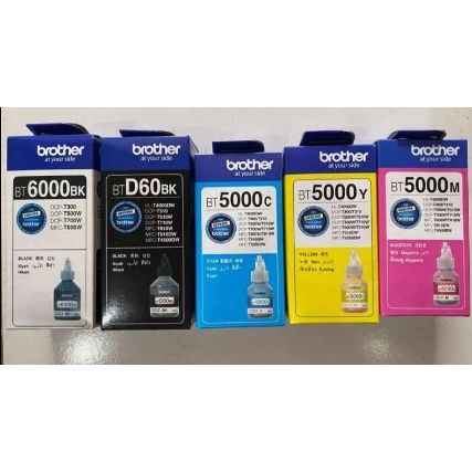 Brother Genuine Original Ink Bottle Black Cyan Magenta Yellow BT5000 BT5000C BT5000M BT5000Y ...