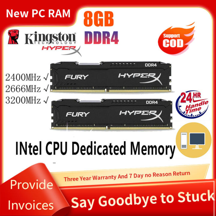 【Free shipping】Kingston Hyperx Fury DDR4 RAM 8GB 16GB 3200/2666/2400MHz CL16 1.2V DIMM 288Pin ...