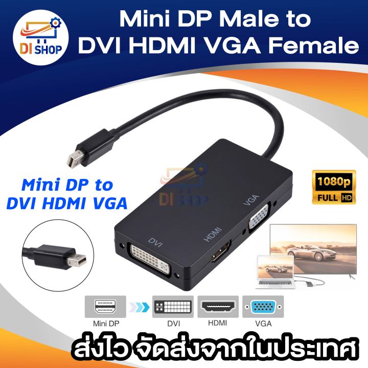 Vanker 2pc Durable Mini Display Port DP Male to DVI HDM VGA Female ...