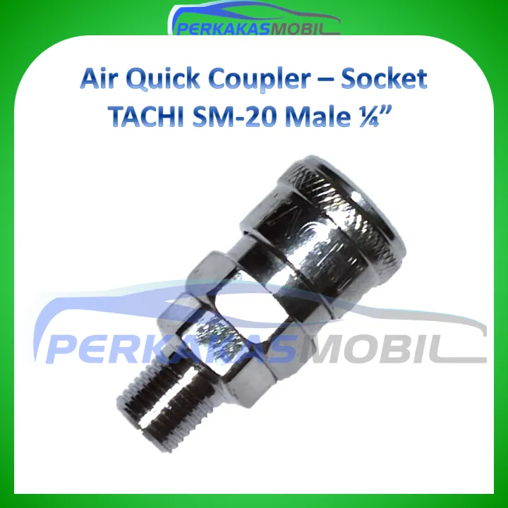 Kupler Sambungan Selang TACHI Air Quick Coupler Socket SM-20 Male 1/4 ...