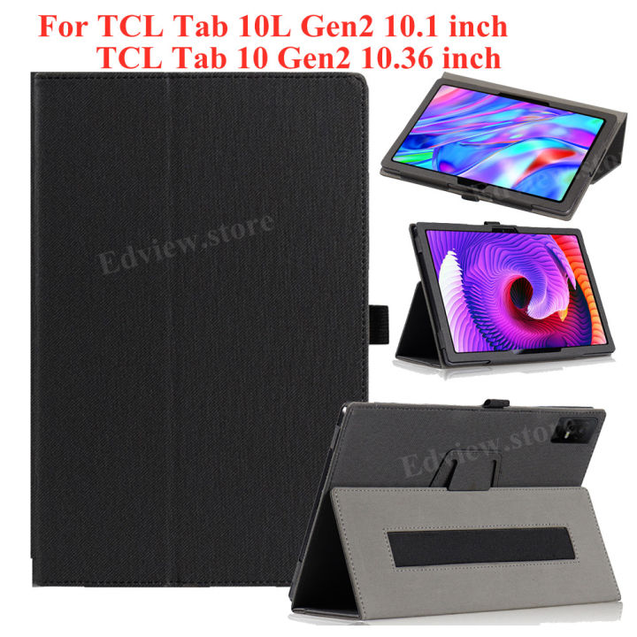 Casing Tablet สำหรับแท็บ TCL 10L Gen2 10.1เคสสายคล้องนิ้วหนัง PU สำหรับ ...