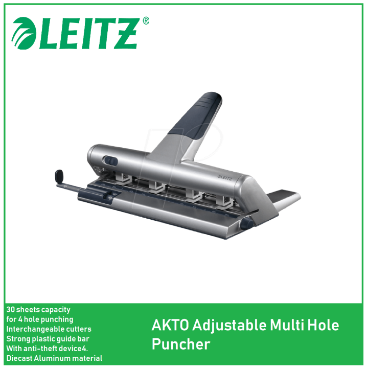 LEITZ 5114 AKTO Adjustable Multi Hole Puncher (4-hole) - Made in Europe ...