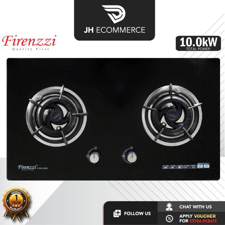 Firenzzi 5.0kW 2 Burner Gas Hob With Safety Valve FGH-8628 | Lazada