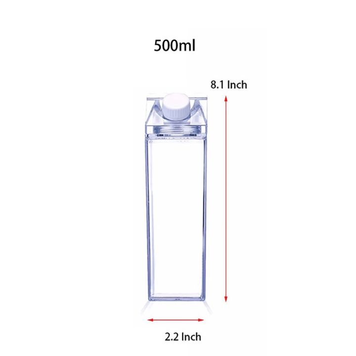 Milk Carton Water Bottle Botol Air Tumbler 500ml 1000ml Transparent ...