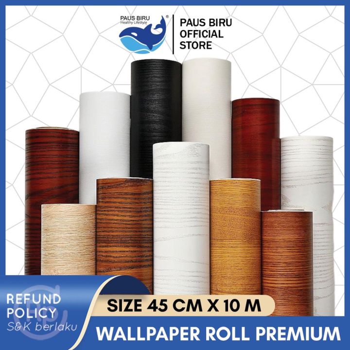 Wallpaper Dinding Roll Ukuran 45 Cm x 10 M Motif Serat Kayu Premium Berteksture | Lazada Indonesia