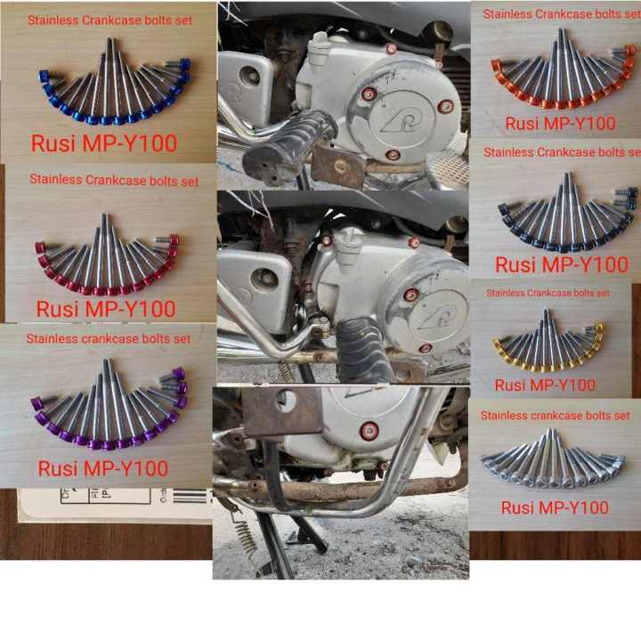 jessfer mc hub stainless crankcase bolts set for rusi Mp-y100/110 allen ...