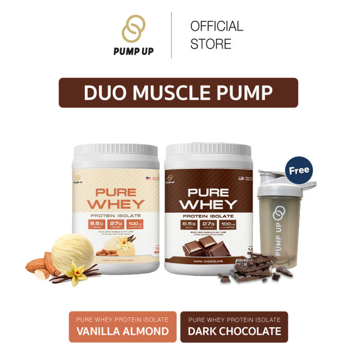 [Bundle Set] PUMP UP Whey Protein Isolate100% Dark Chocolate flavor + Whey Protein Isolate100 ...