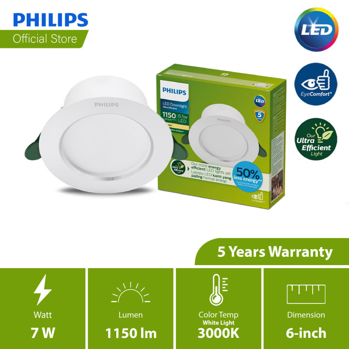 Philips Ultra Efficient LED Downlight 5/7W (3000K/ 4000K/ 6500K) | Lazada