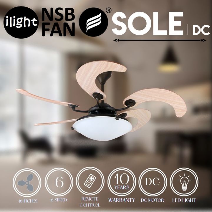 NSB Sole 46" Ceiling Fan DC MOTOR 5 Blade With Remote Light Designer ...
