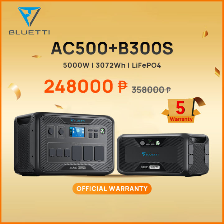 BLUETTI AC500+B300S 3072Wh/5000W Inverter Battery Pack LiFePO4 Portable ...