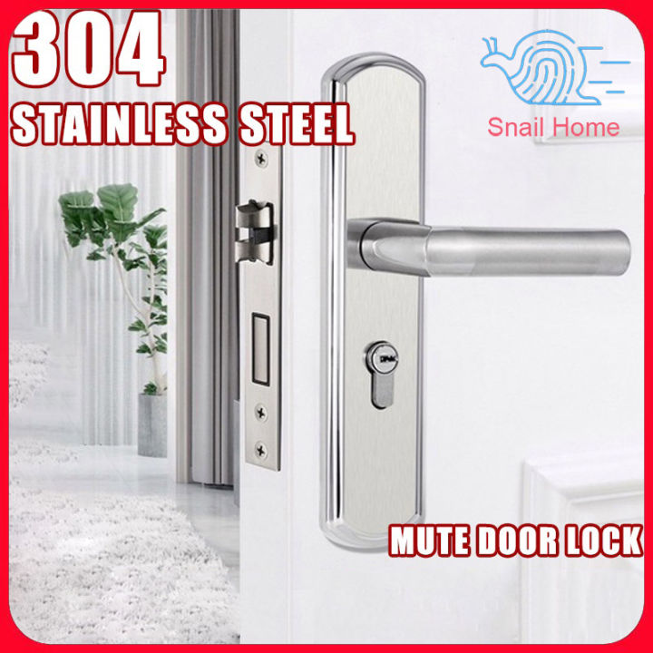 304 stainless steel Double lock door knob set european style bedroom ...