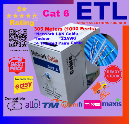 Cat6 UTP 23AWG Network Cable 300M Ethernet Internet Cable Router Cable ...