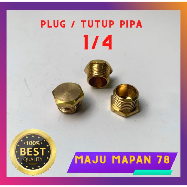 Plug / Tutup Pipa Kuningan ukuran 1/4 | Lazada Indonesia