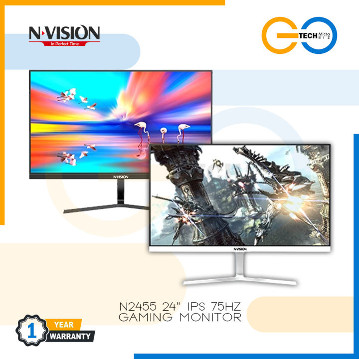 Nvision N2455 24" IPS 75Hz White / Black 1920X1080 Frameless Flat ...