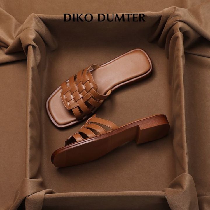 DikoDumter Women Fashion Open Toe Flat Slippers Lady Vintage Woven ... DikoDumter Women Fashion Open Toe Flat Slippers Lady Vintage Woven ...