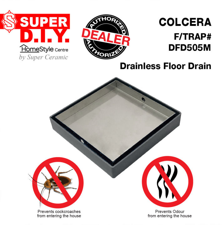 COLCERA DFD505 Drainless Floor Drain - Stainless Steel Top With PVC ...