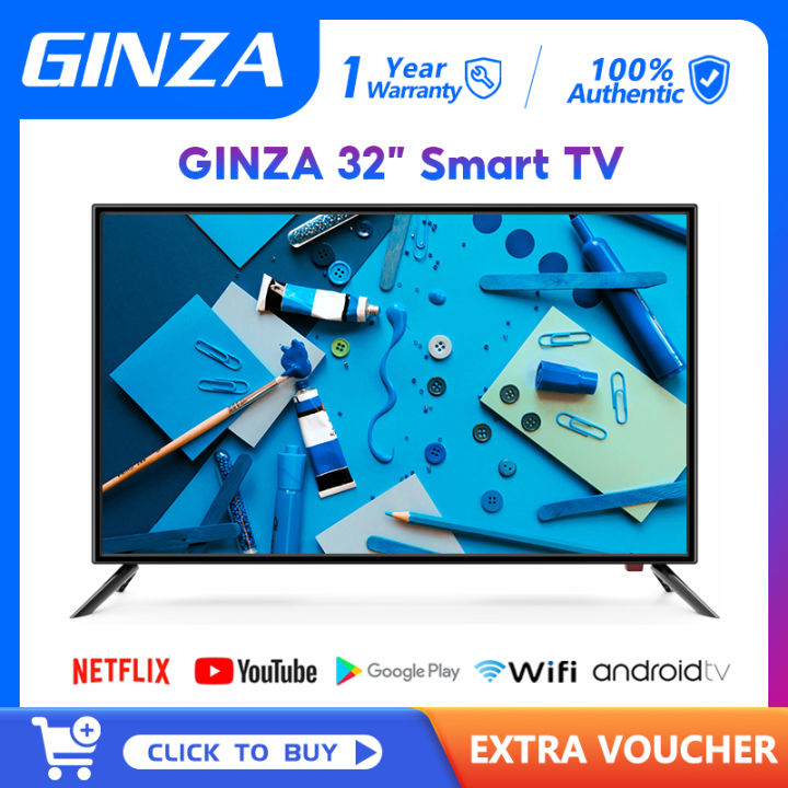 GINZA Smart TV 32 inch TV Led TV TV Flat Screen LAN HDMI AV VGA USB WIFI Ultra-Thin Multi-port ...