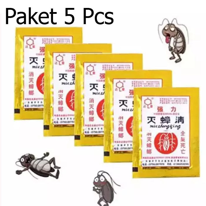 Paket Hemat 5 Bungkus Racun Kecoa Ampuh / Racun Pembasmi Kecoa - Racun ...