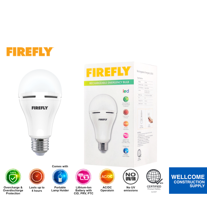 Firefly Rechargeable Emergency LED Light Bulb Lamp 5w, 7w, 8w, 9w, 10w ...