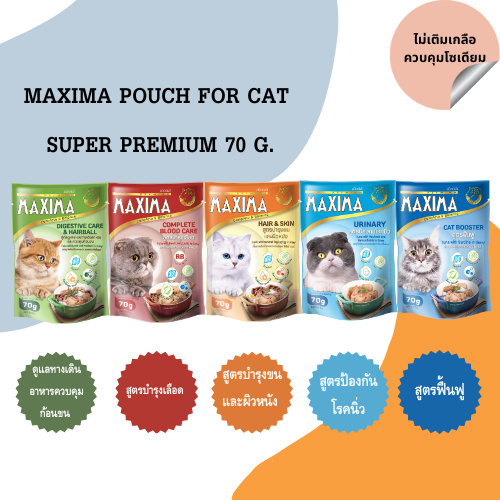 MAXIMA Cat Wet Food Premium Grade 70g (12pcs.) | Lazada.co.th