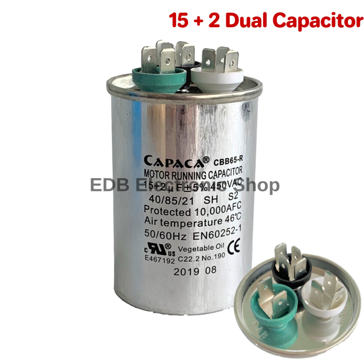 15+2 450VAC Dual Capacitor Aircon Capacitor 15+2 Motor Running ...