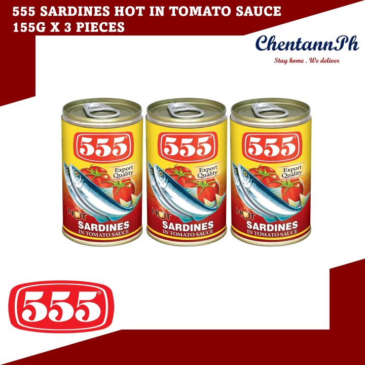 555 Sardines in Tomato Sauce with Chili 155g x3 pieces | Lazada PH