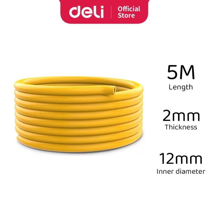 Deli Tools DL8072-5 PVC Water Hose Explosion Proof Compressive (5m) Soft And Less Knotted Nose ...