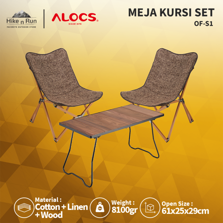 Meja Kursi Camping Alocs OF-S1 Folding Table Chair Set | Lazada Indonesia
