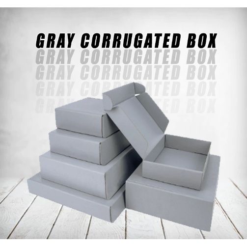 5PCS | GRAY FULL COLORED High-end Carton Corrugated Cardboard Box ...