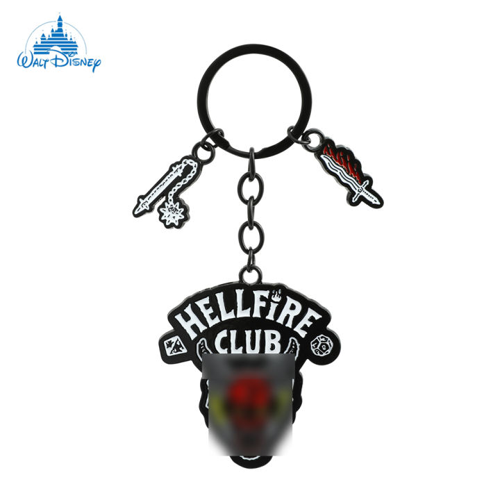Tv Drama Stranger Things Metal Pendant Keychain Hellfire Club Badge ...