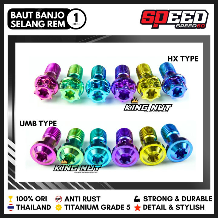 Baut Kaliper Selang Rem Kasar Halus Baut Titanium Grade 5 Probolt Thailand King Nut | Lazada ...