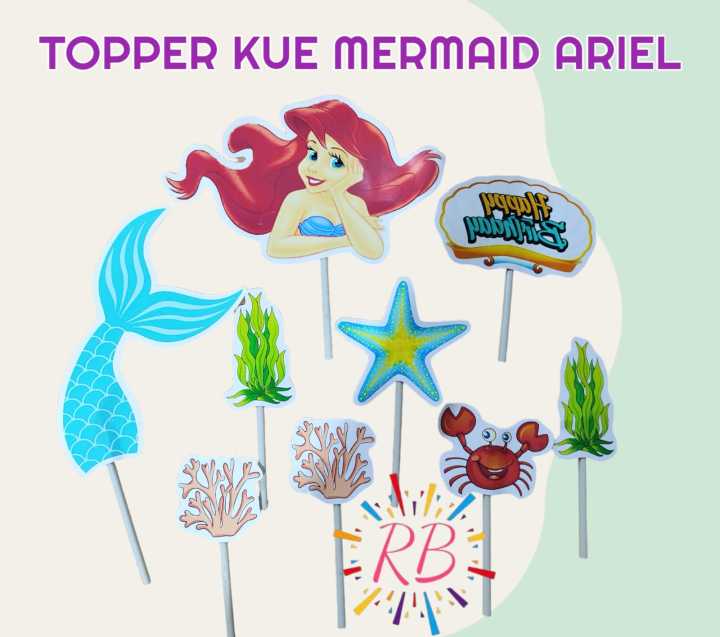 Topper MERMAID ARIEL / Topper Kue Princess Ariel | Lazada Indonesia