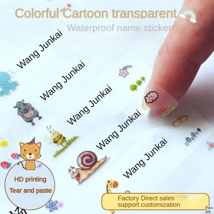 【Malay Delivery】Transparent Cartoon Name Sticker Waterproof ...