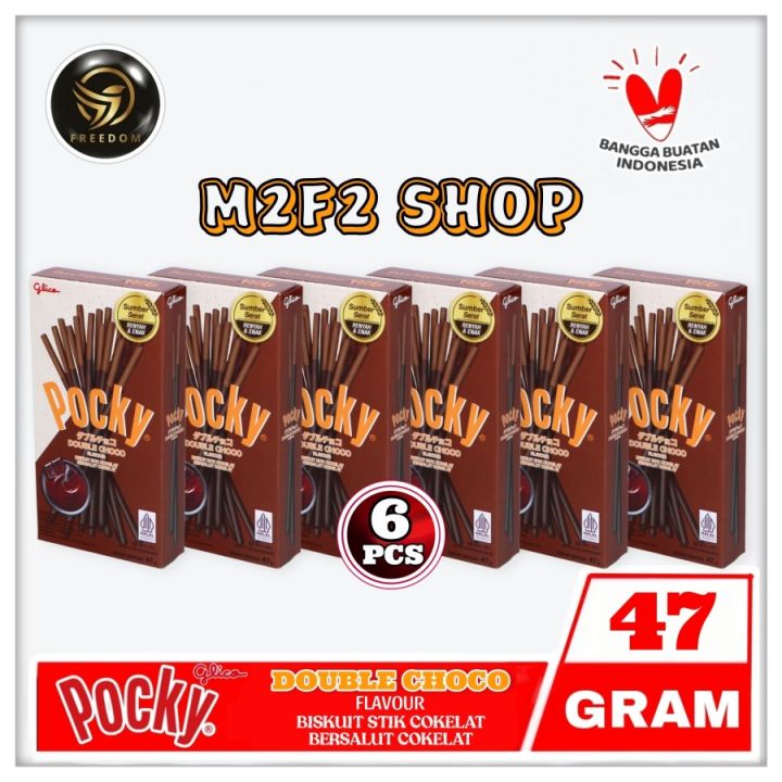 Glico Pocky Biskuit Dobel Cokelat Stik | Double Choco Flavour - 47 gr (Kemasan 6 Pcs) | Lazada ...
