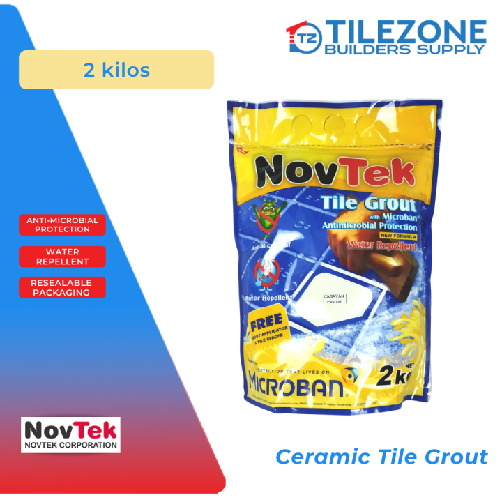 Novtek Tile Grout with Anti-Microbial Protection 2 kg Resealable pack ...