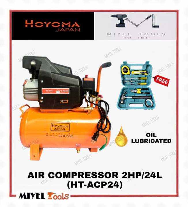 HOYOMA JAPAN Air Compressor 1500w 2hp/24L (HT-ACP24) w/ FREE TOOL SET ...