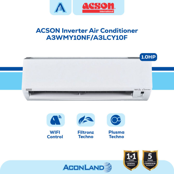 Acson R32 AVO Inverter Built-In-Wifi Air Conditioner 1.0HP (A3WMY10NF ...