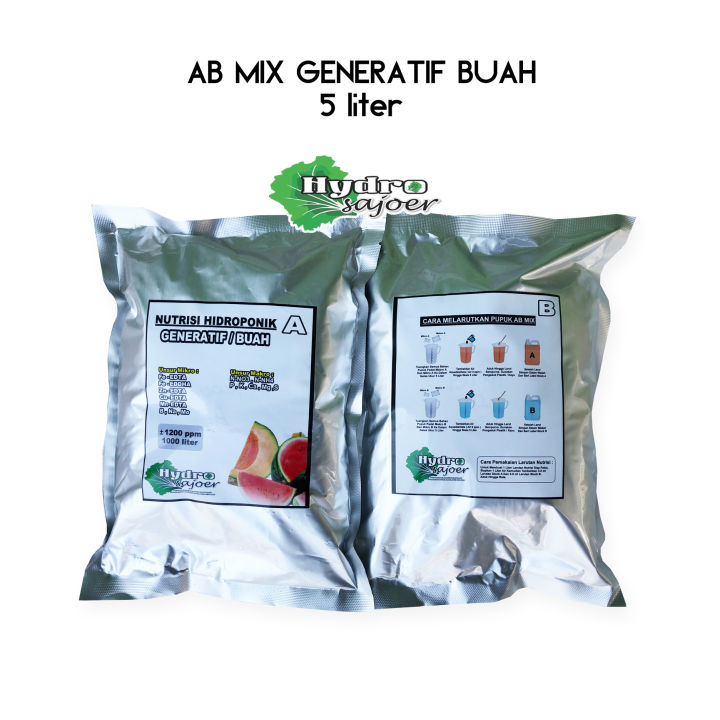 Nutrisi Hidroponik AB Mix Generatif Buah Pekatan 5 liter Padat | Lazada ...