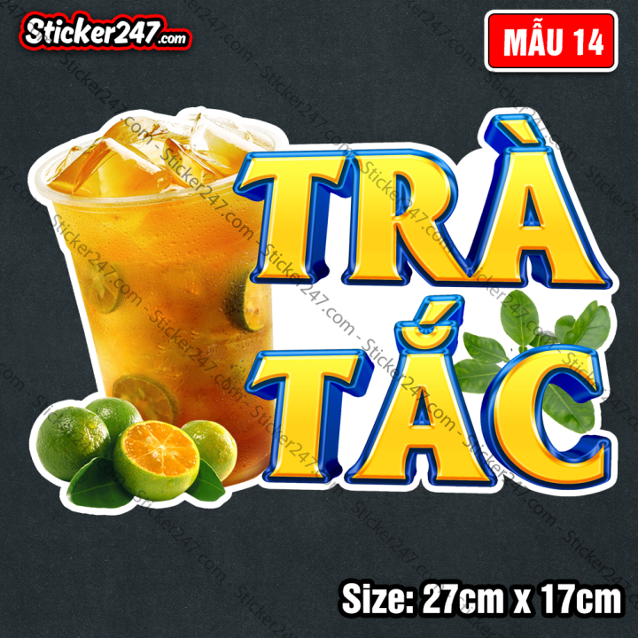 Decal Trà Tắc trang trí quán – Sticker Trà Tắc , Decal dán tường, tủ ...