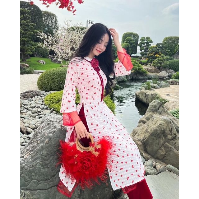 DII COLLECTION - Áo dài Tường Hi hoa nhí thiết kế cao cấp | Lazada.vn