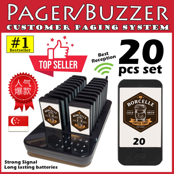 Top model 20 pcs set Pager buzzer signal far distance Paging System ...