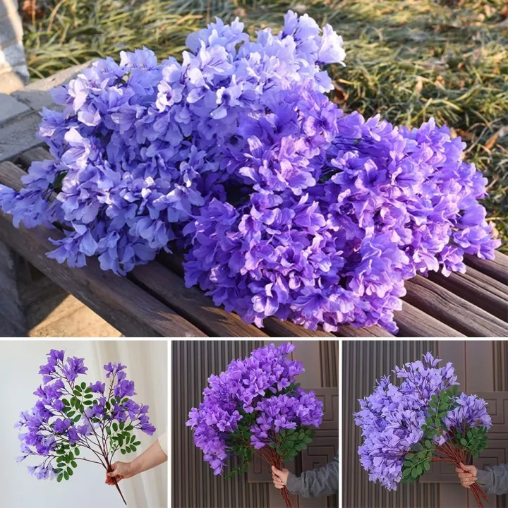 VERMILL Màu xanh Hoa giả Jacaranda Treo Mô phỏng Bó hoa treo Hoa treo ...