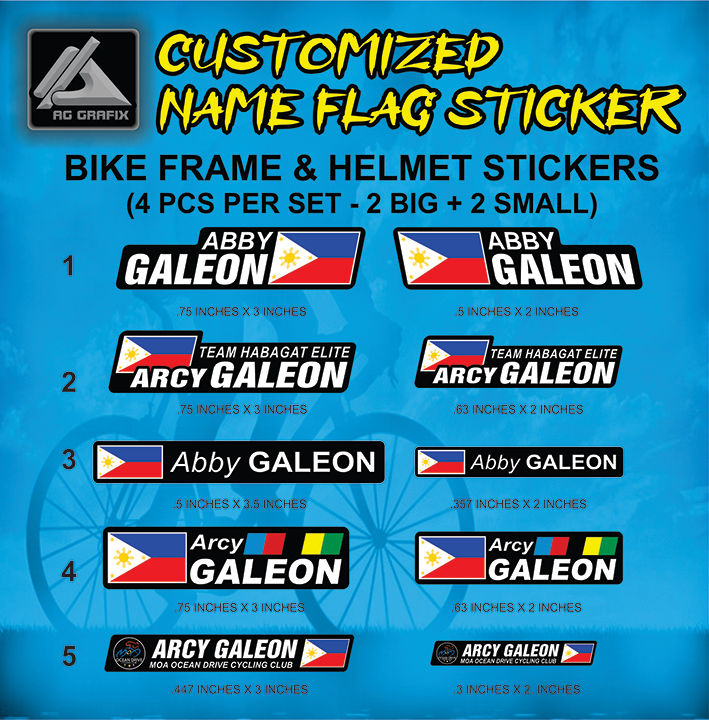 Sticker Decals: Customized Name Flag Sticker, Waterproof ang Laminated ...