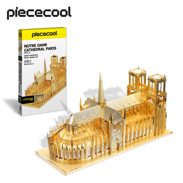 Piececool 3D โลหะปริศนาสำหรับผู้ใหญ่ Notre Dame Cathedral Paris ชุด ...